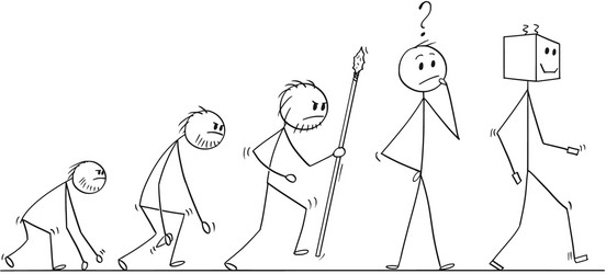 Cartoon of human evolution process progress Vector Image