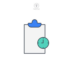 Document with a clock profile history Royalty Free Vector