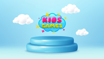 Kids club banner fun playing zone sticker winner Vector Image