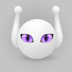 Modern realistic bot avatar in white color Vector Image