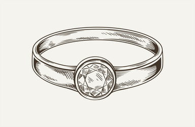 Wedding ring minimalistic sketch Royalty Free Vector Image