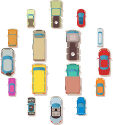 Modern vehicle transport top view icons set Vector Image