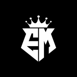 Em logo monogram with negative space circle Vector Image