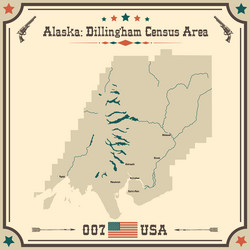 Map of dillingham census area in alaska usa Vector Image