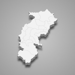 3d isometric map of visakhapatnam is a city Vector Image