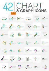 Collection of chart logos Royalty Free Vector Image
