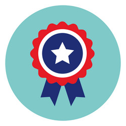 Starry round ribbon badge Royalty Free Vector Image