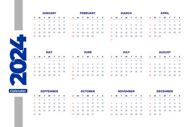 2024 calendar Royalty Free Vector Image - VectorStock