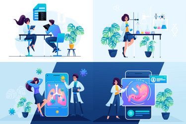 Set of concepts for web design gastroenterologist Vector Image
