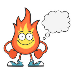 Smiling fireball cartoon character isolated Vector Image
