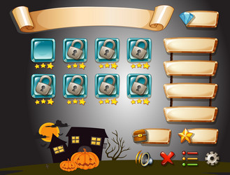 Arcade halloween midnight horror game level map Vector Image