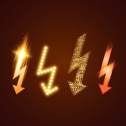 Neon sign lightning signboard on red Royalty Free Vector