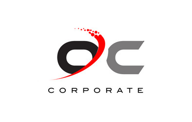 Creative golden letters oc o c logo with leading Vector Image