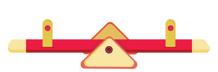 Yellow seesaw on a white background Royalty Free Vector