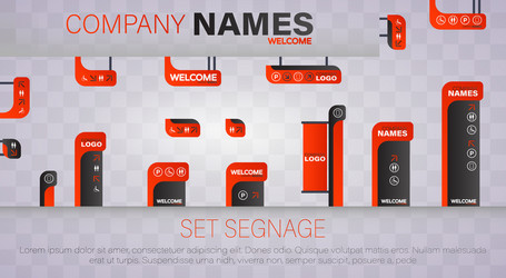 Exterior and interior signage white color Vector Image