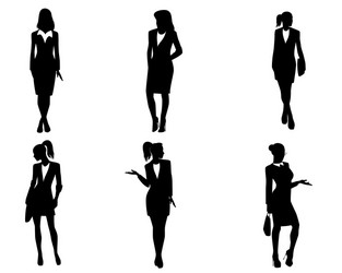 Six businesswoman silhouettes Royalty Free Vector Image