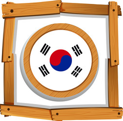 South korea korean round circle country flag Vector Image