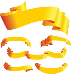 Golden ribbons congratulations banner element Vector Image