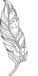 Feather outline boho Royalty Free Vector Image