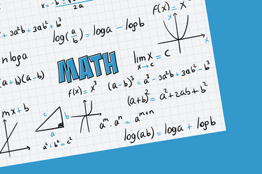 Math exercises formulas and equations Royalty Free Vector
