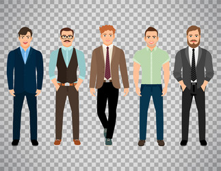 Handsome men in business formal style Royalty Free Vector