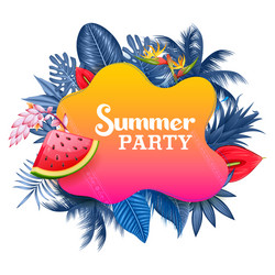 Summer time poster wallpaper for fun party Vector Image