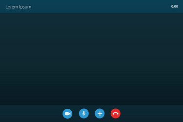 Video call screen template template for online Vector Image