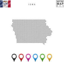 Square dots pattern map of iowa dotted pixel Vector Image