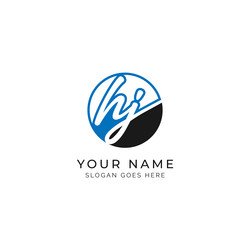 H g hg initial letter handwritten signature logo Vector Image