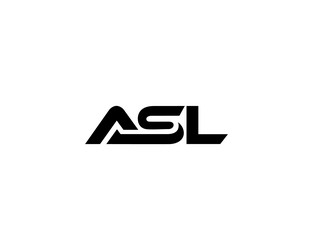 Flat letter asl logo design Royalty Free Vector Image