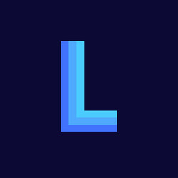 Logo letter l blue blocks cubes Royalty Free Vector Image