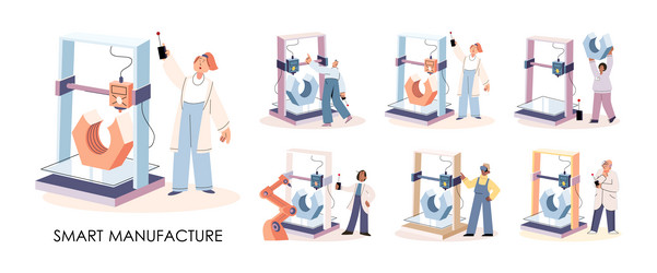 Manufacturing process automated production line Vector Image