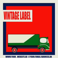 Retro van label Royalty Free Vector Image - VectorStock