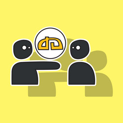 Sticker deviant deviantart social media Royalty Free Vector