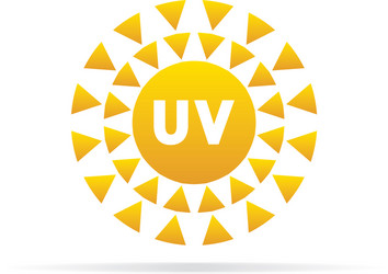 Uv radiation icon ultraviolet with sun logo Vector Image
