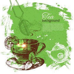 Tea vintage background Royalty Free Vector Image