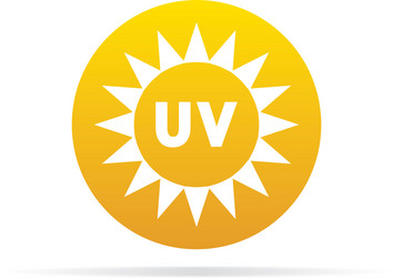 Uv radiation icon ultraviolet with sun logo Vector Image