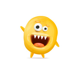 Cartoon funny yellow alien monster isolated Vector Image