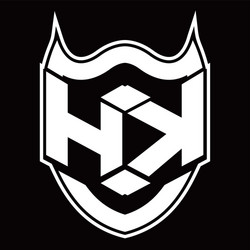 Hk logo monogram with piece line art design Vector Image