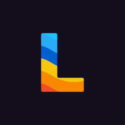 Logo letter l blue glowing Royalty Free Vector Image