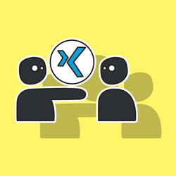 Sticker logo xing icon social media Royalty Free Vector