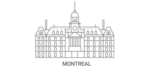 Canada montreal city hall travel Royalty Free Vector Image