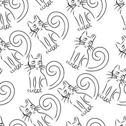 Calligraphy cat Royalty Free Vector Image - VectorStock