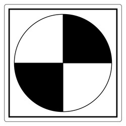 Center of gravity symbol sign on white background Vector Image