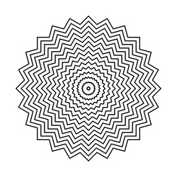 Zig zag lines circle pattern Royalty Free Vector Image
