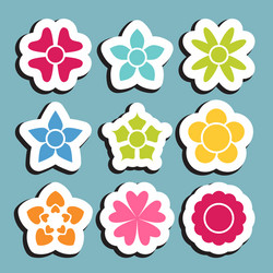 Flower stickers Royalty Free Vector Image - VectorStock