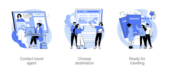 Travel agency isolated cartoon Royalty Free Vector Image