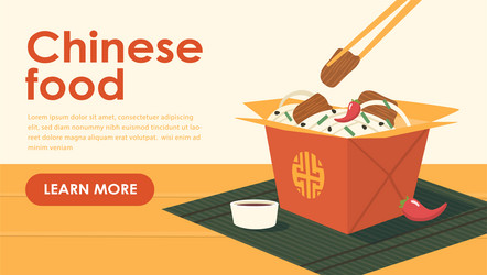 Chinese food and chopsticks Royalty Free Vector Image