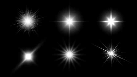 Glowing stars light effects graphic elements Vector Image
