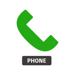 Green round phone icon Royalty Free Vector Image